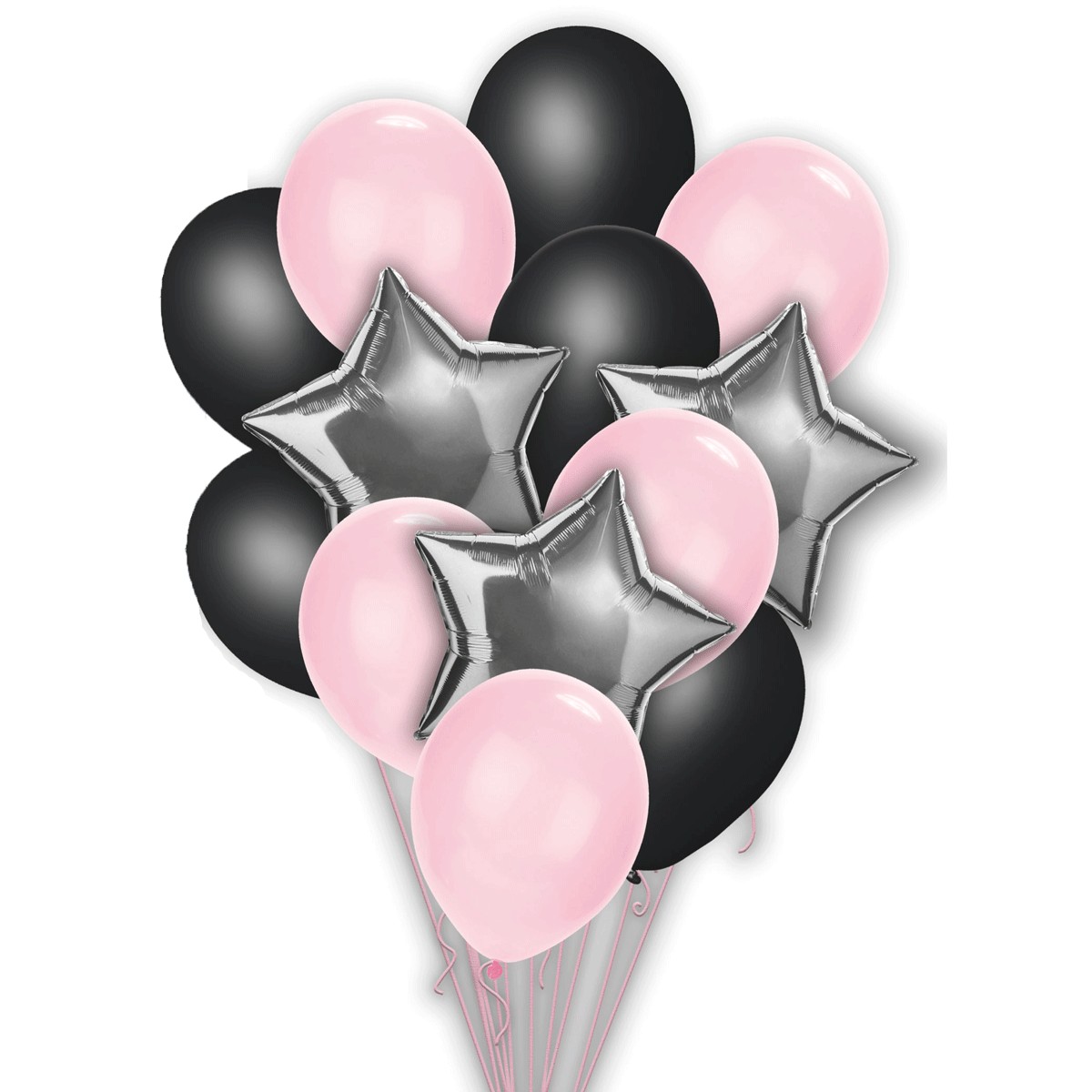 Kit Balões Rosa e Preto - Mascarilha