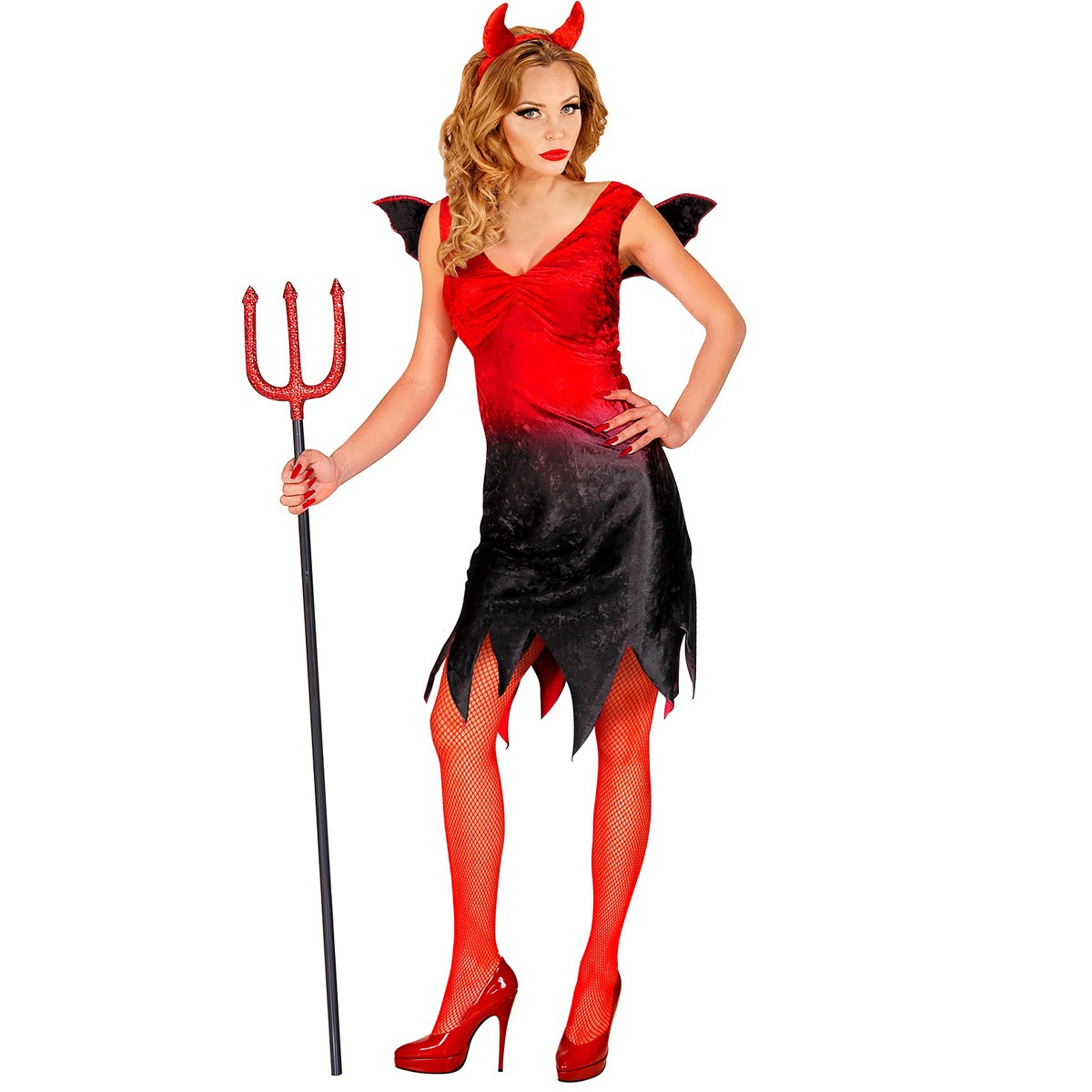 Fato Lady Red Devil - Mascarilha