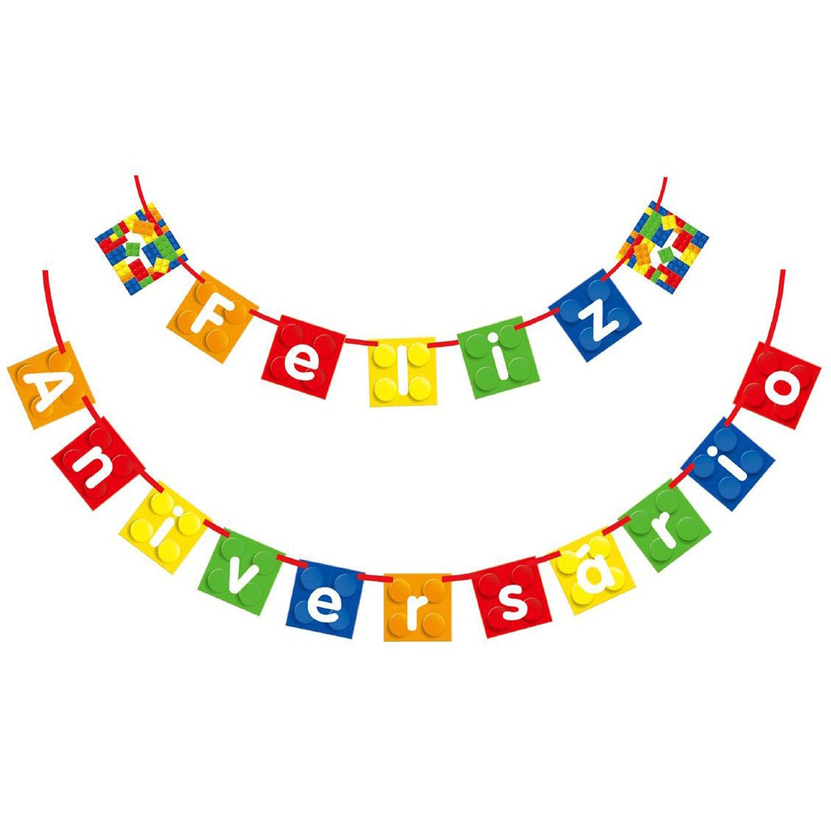 Bandeirolas Feliz Aniversário Jogo - Mascarilha